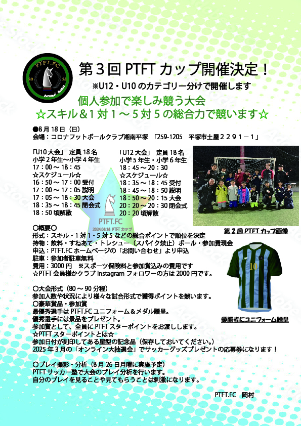 PTFT.FC – 2つのテーマ＆3つの選べるカテゴリー